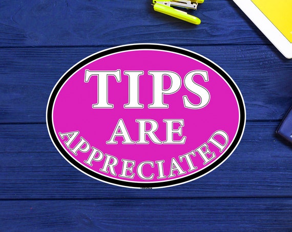 Tips Are Appreciated Sticker 5 Vinyl Decal Tip Bar - Etsy