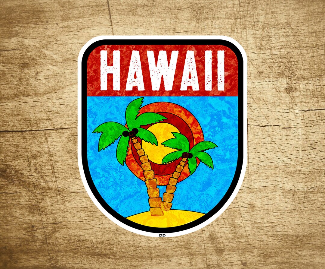 Hawaii Decal Sticker 3.25" X 2.5" Vinyl Kauai Oahu Molokai Maui Indoor ...