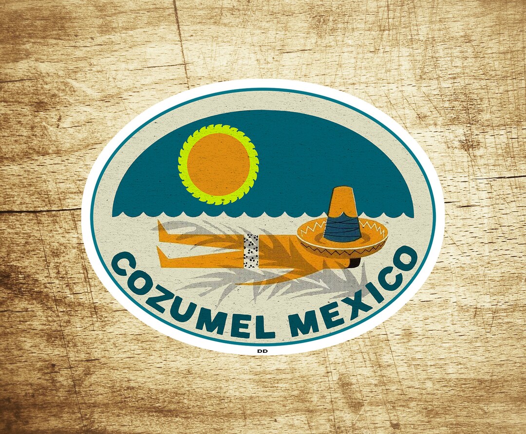 Cozumel Mexico Vintage Travel Sticker Decal 3.75" Laptop Bumper - Etsy