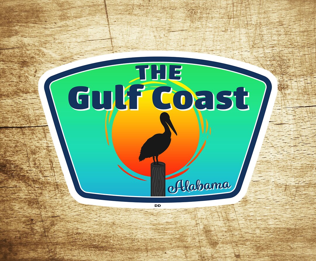 The Gulf Coast Decal Sticker Vinyl 3.75" X 2.5" Pelican Alabama - Etsy