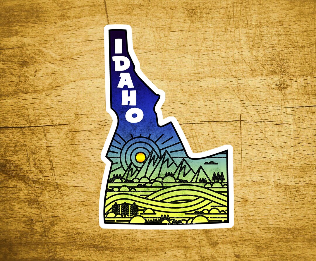 Idaho 2.3" X 3.5" Sticker Decal Boise Pocatello Coeur D'alene Lewiston ...