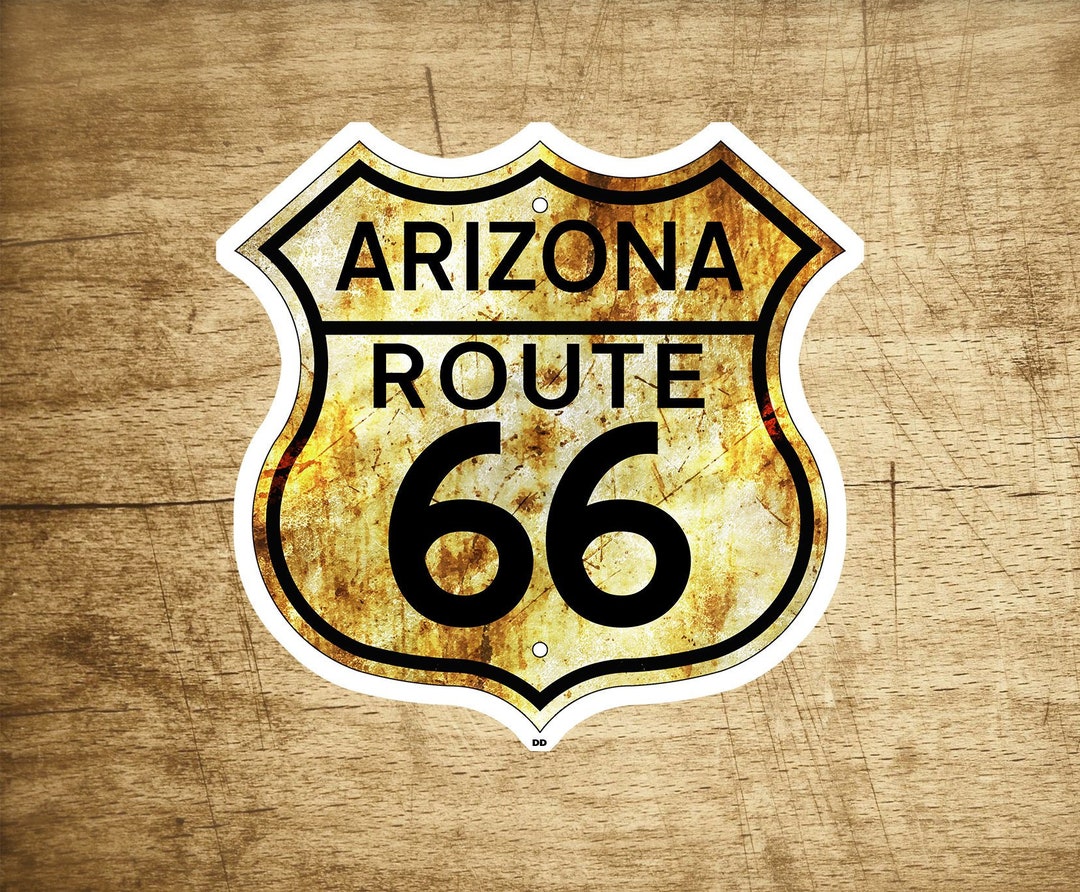 Route 66 Arizona Vintage Travel Sticker Decal 3" Rusted Laptop Bumper ...