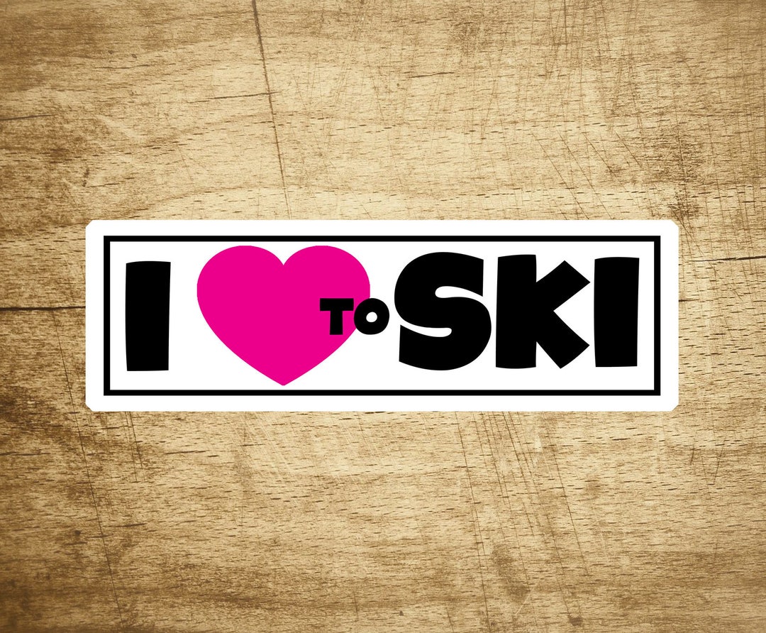 I Love to Ski Sticker Decal 4" X 1.3" Heart Skiing - Etsy