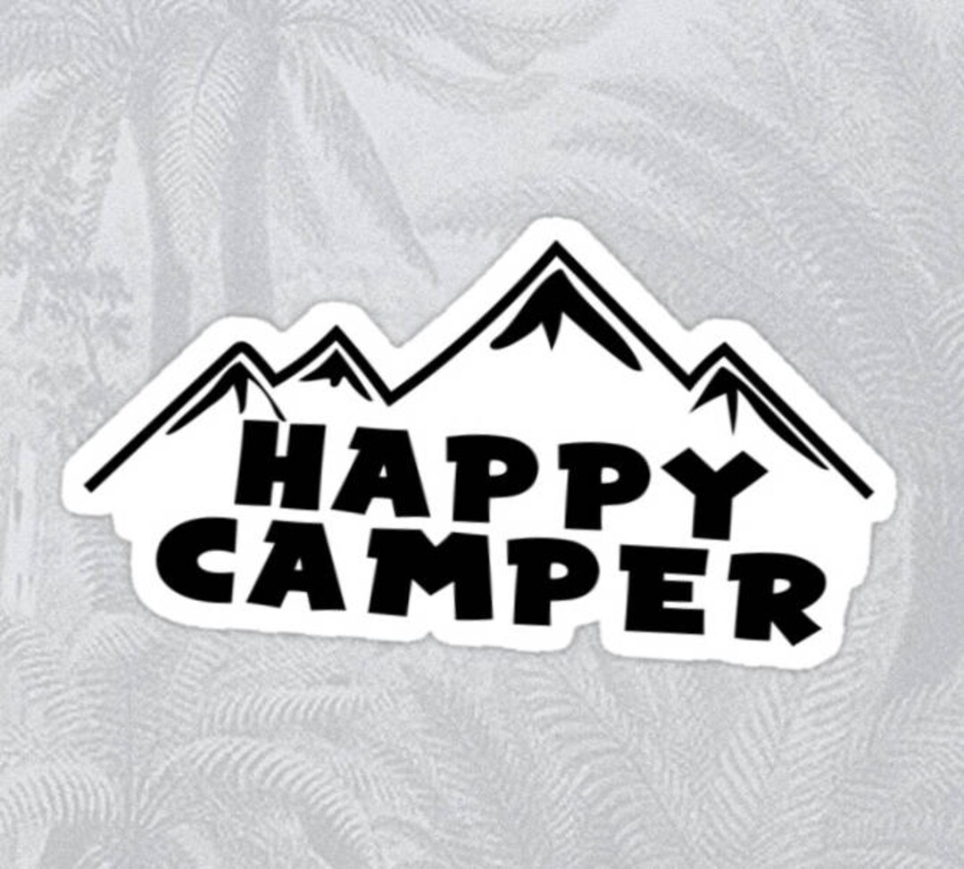 HAPPY CAMPER MOUNTAINS Hiking Skiing Sticker Decal 4" X 2" - Etsy
