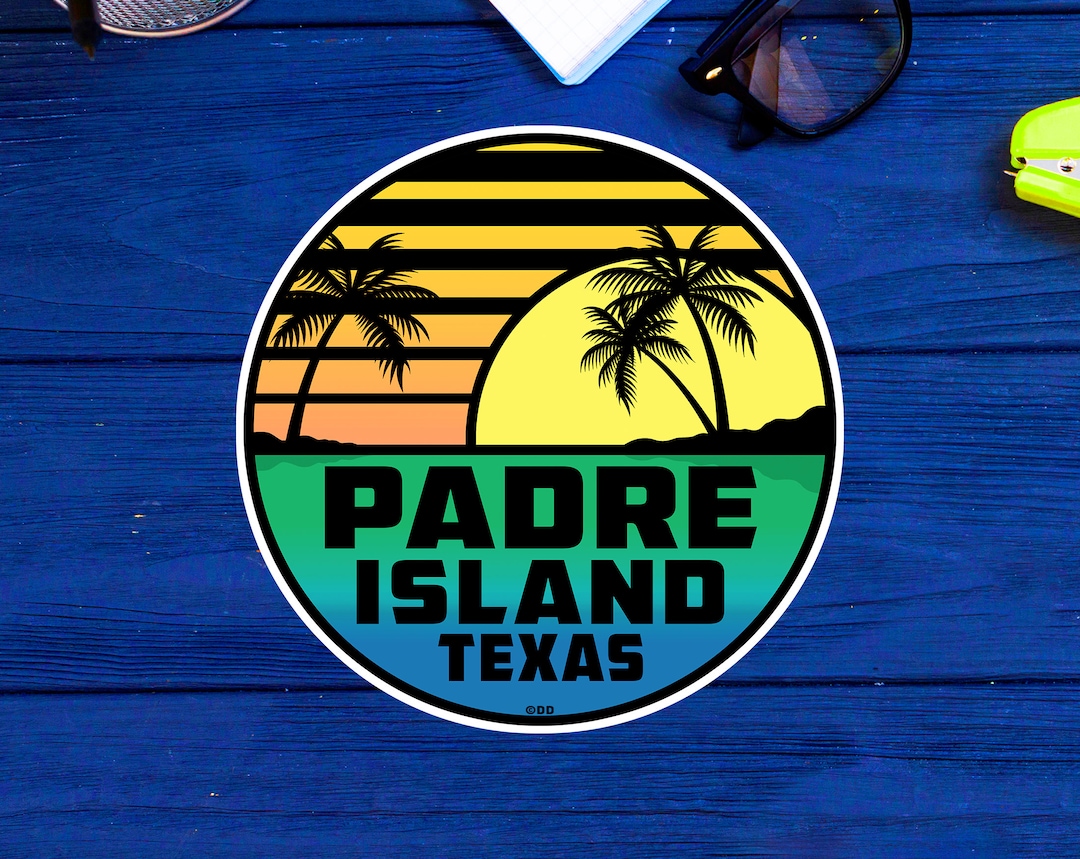 Padre Island Beach Texas Surf Decal Sticker 3" Vinyl TX - Etsy