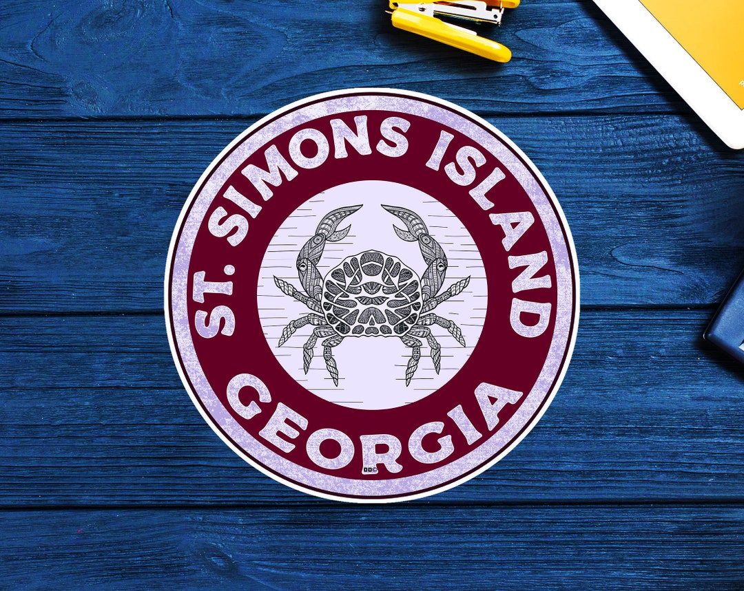 Saint Simons Island Georgia Decal Sticker Atlantic Ocean Crab Vinyl ...