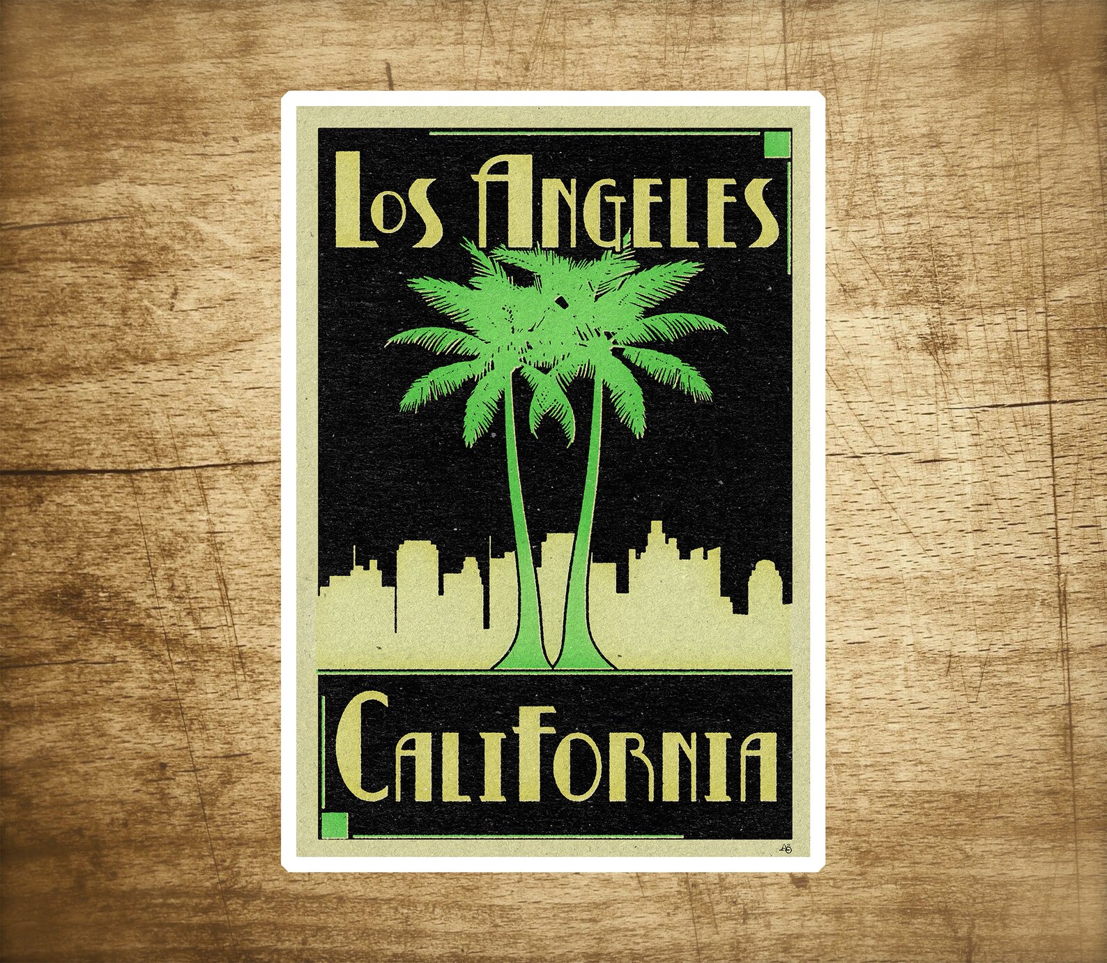 Los Angeles Sticker Decal Art Deco 2 5/8" X 3 3/4" Vintage Style Vinyl ...