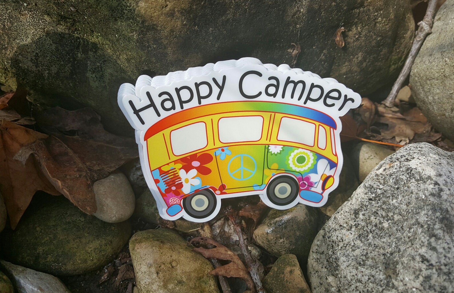 HAPPY CAMPER BUS Vinyl Sticker Bear Mountain Hiking Camping - Etsy