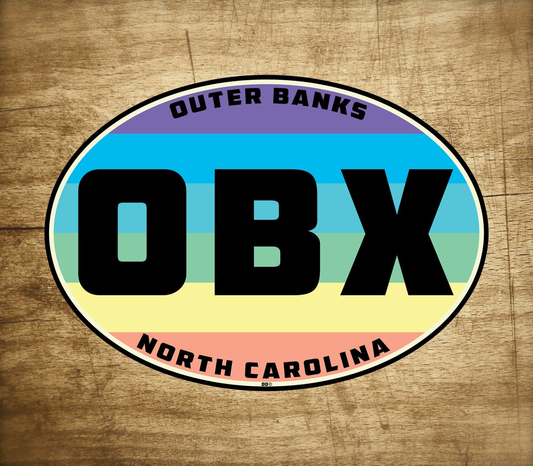 OBX Sticker Outer Banks North Carolina Decal Vinyl 4" X 2.8" Laptop ...