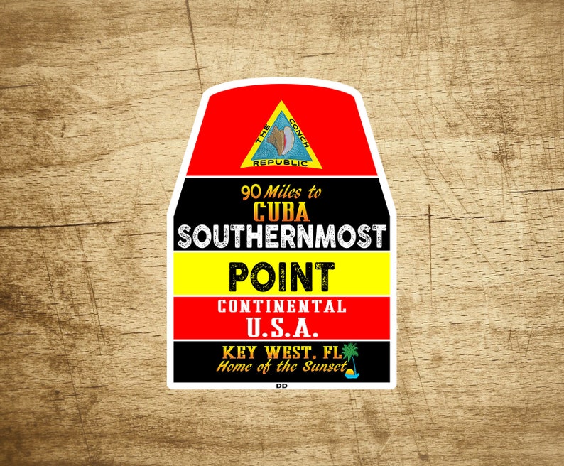 Key West Florida Vinyl Sticker Cuba Southernmost Point Marker Decal 8 ...