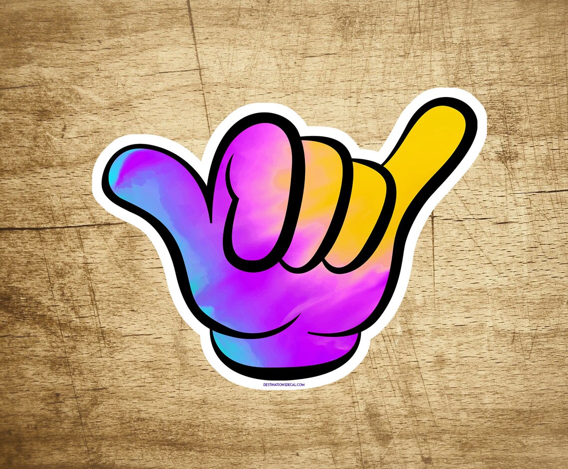 Shaka Hang Loose Sticker Pastel Rainbow Peace Hippie Hawaii - Etsy