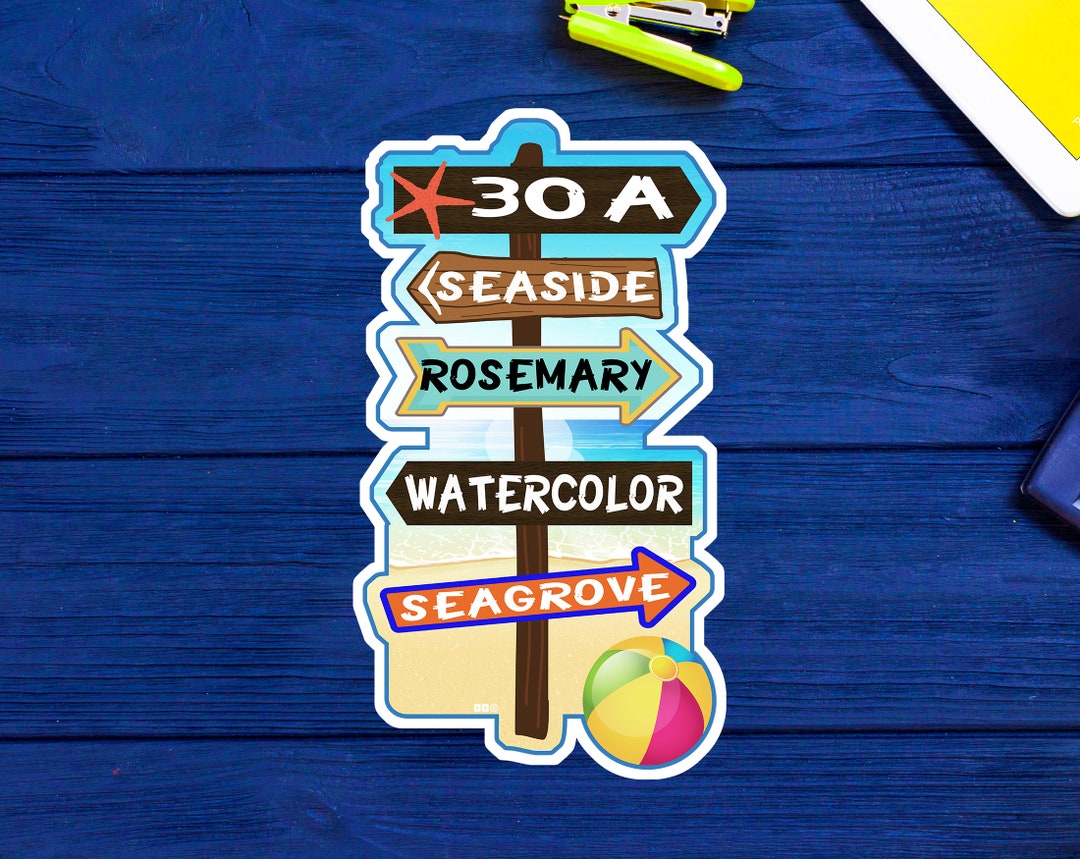 30 A FLORIDA Seaside Watercolor Beach DECAL STICKER 3.75" - Etsy