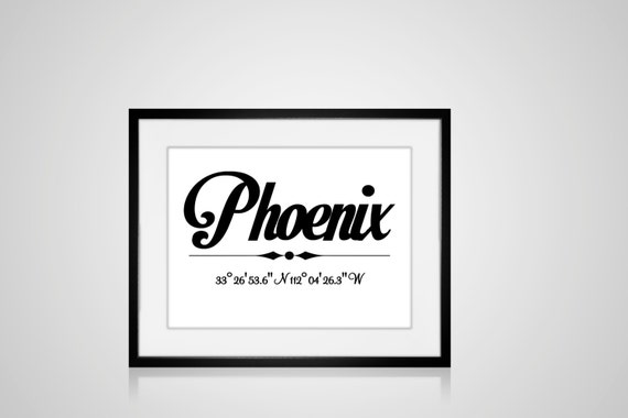 PRINTABLE PHOENIX ARIZONA Typography Art Print 8 X | Etsy