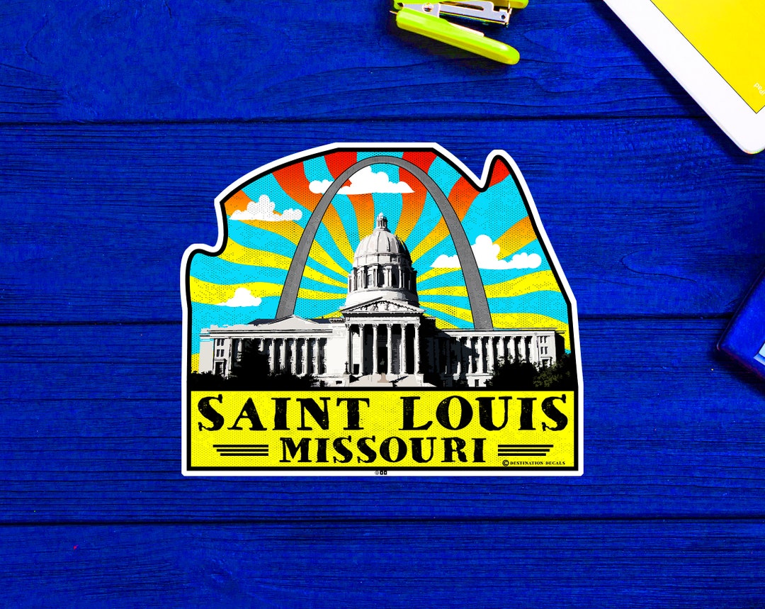 Saint Louis Missouri Gateway Arch State House Vintage Travel Sticker 3. ...