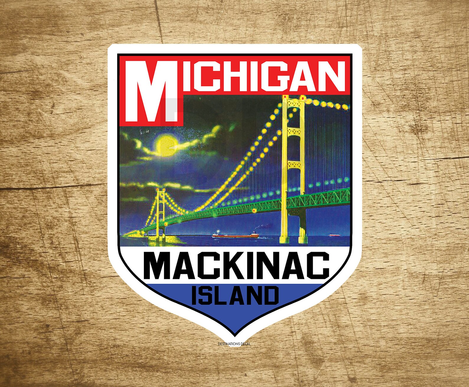 STICKER MACKINAC ISLAND Michigan Bridge Lake Huron Great Lakes - Etsy