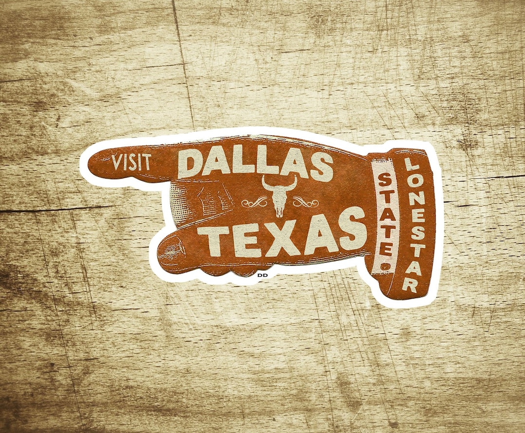 Dallas Texas Vintage Travel Sticker Decal 3 7/8" Lonestar Laptop Bumper ...