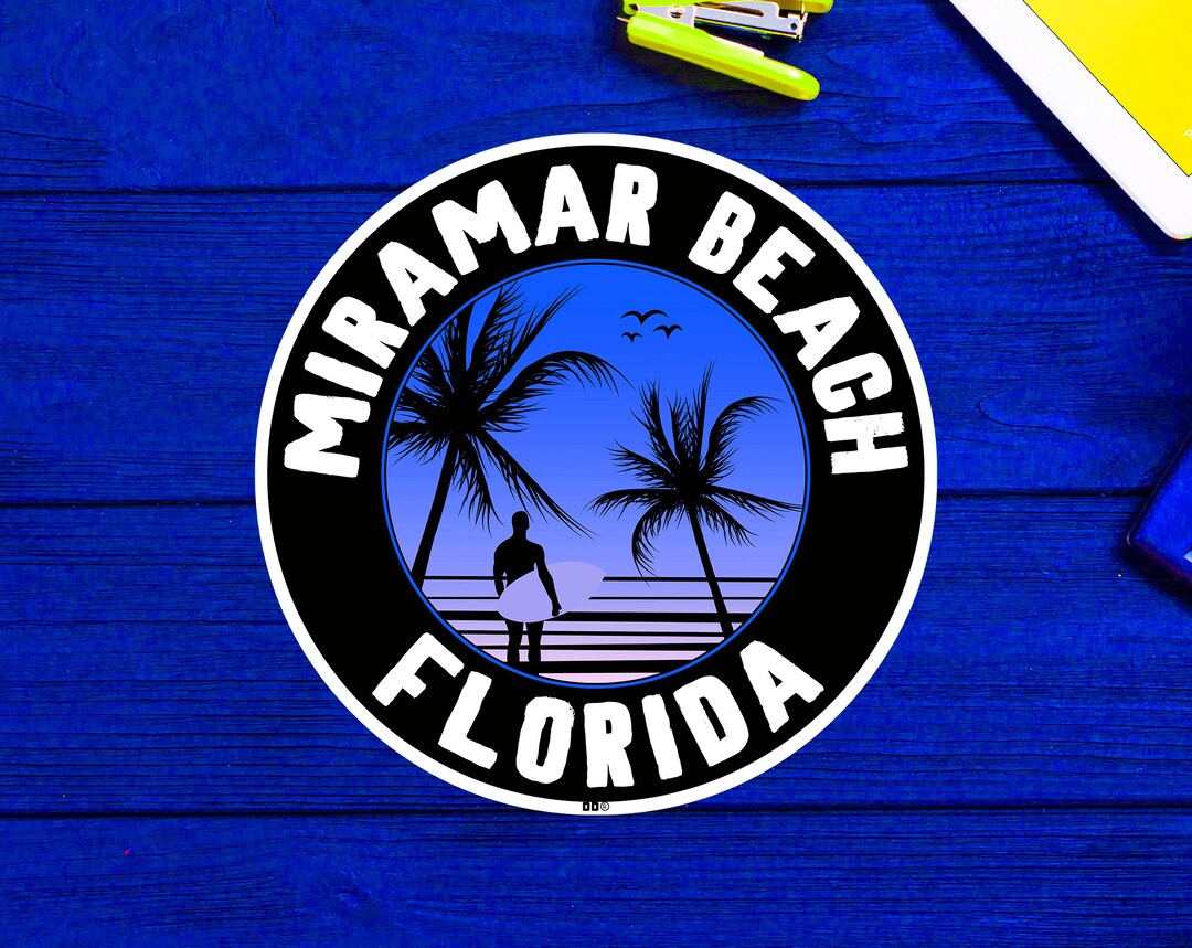 Miramar Beach Florida Beach Sticker Decal 3" Vinyl - Etsy