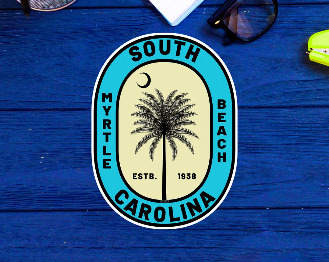 Myrtle Beach South Carolina Beach Sticker 3.9" Decal Vinyl Indoor or ...