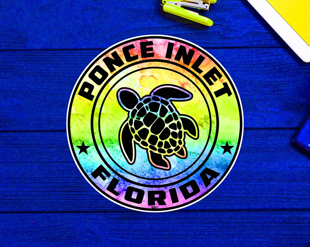 Ponce Inlet Florida Beach Sticker Decal 3" Vinyl Sea Turtle - Etsy
