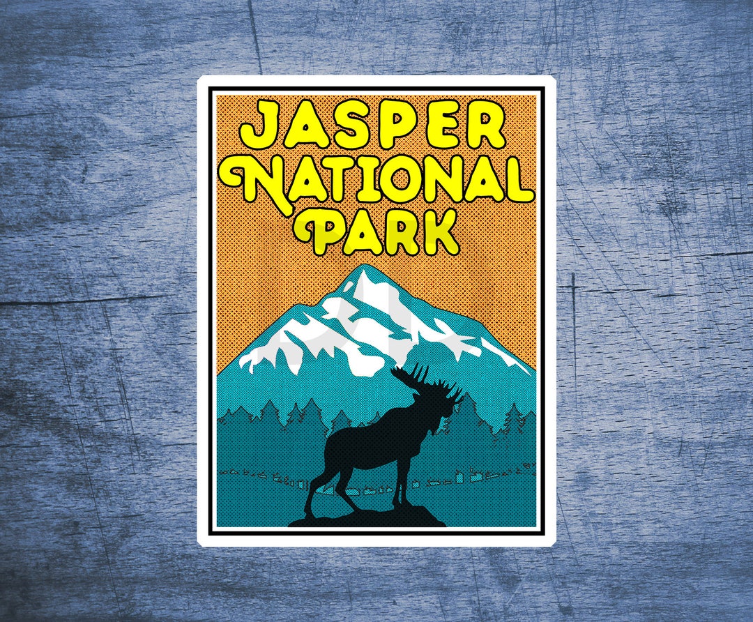 Jasper National Park Alberta Canada Decal Sticker 3" X 4" Moose ...