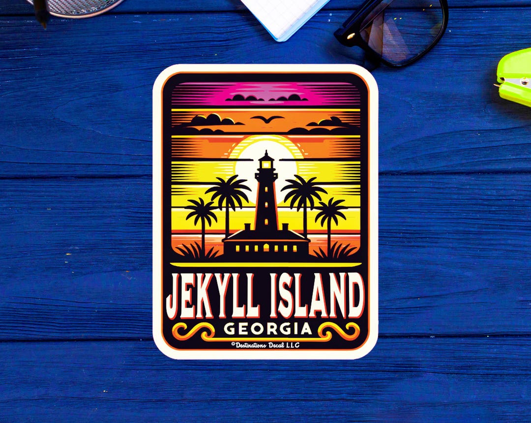 Jekyll Island Georgia Sticker Lighthouse Vinyl GA Indoor Outdoor Decal ...