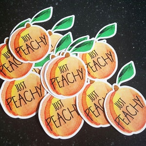 Peachy Just Peachy Peach Sticker Decal Laptop Fruit Tumblr Water Bottle ...