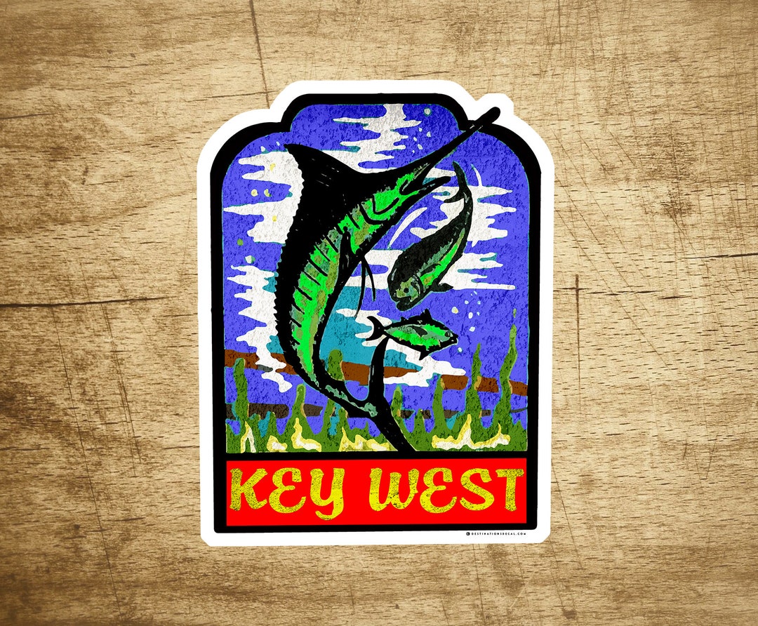 KEY WEST FLORIDA Vinyl Decal Sticker Vintage Style 2 7/8" X 3 5/8" - Etsy