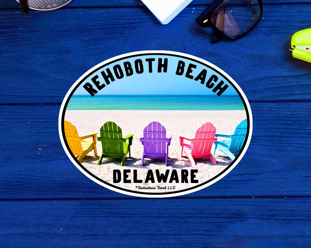 Rehoboth Beach Delaware STICKER Ocean Beach Chairs Decal 3.95" - Etsy