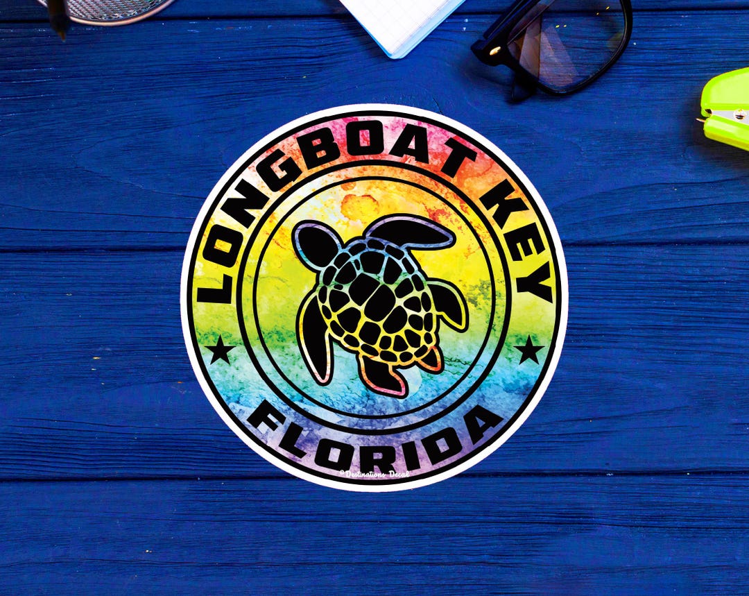 Longboat Key Florida Beach Sticker Decal 3" Vinyl Sea Turtle - Etsy