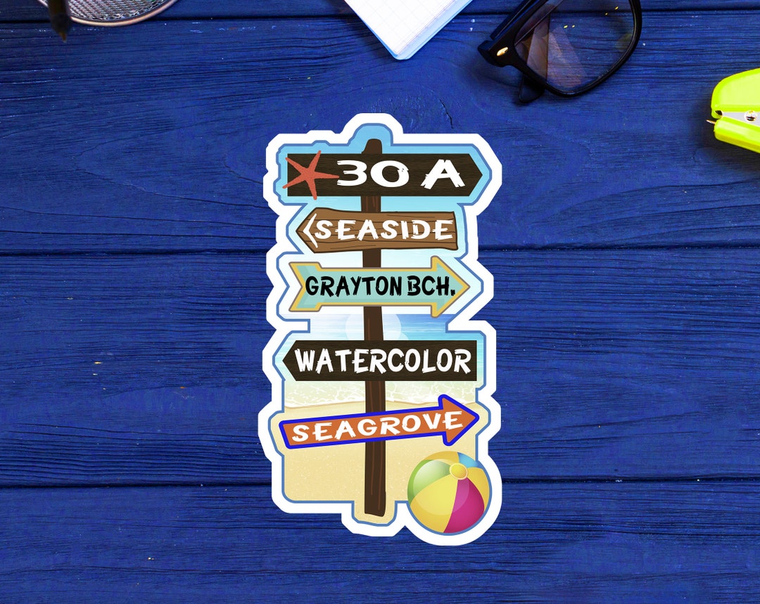 30 A FLORIDA Seaside Watercolor Grayton Beach DECAL STICKER 3.75" 30A ...