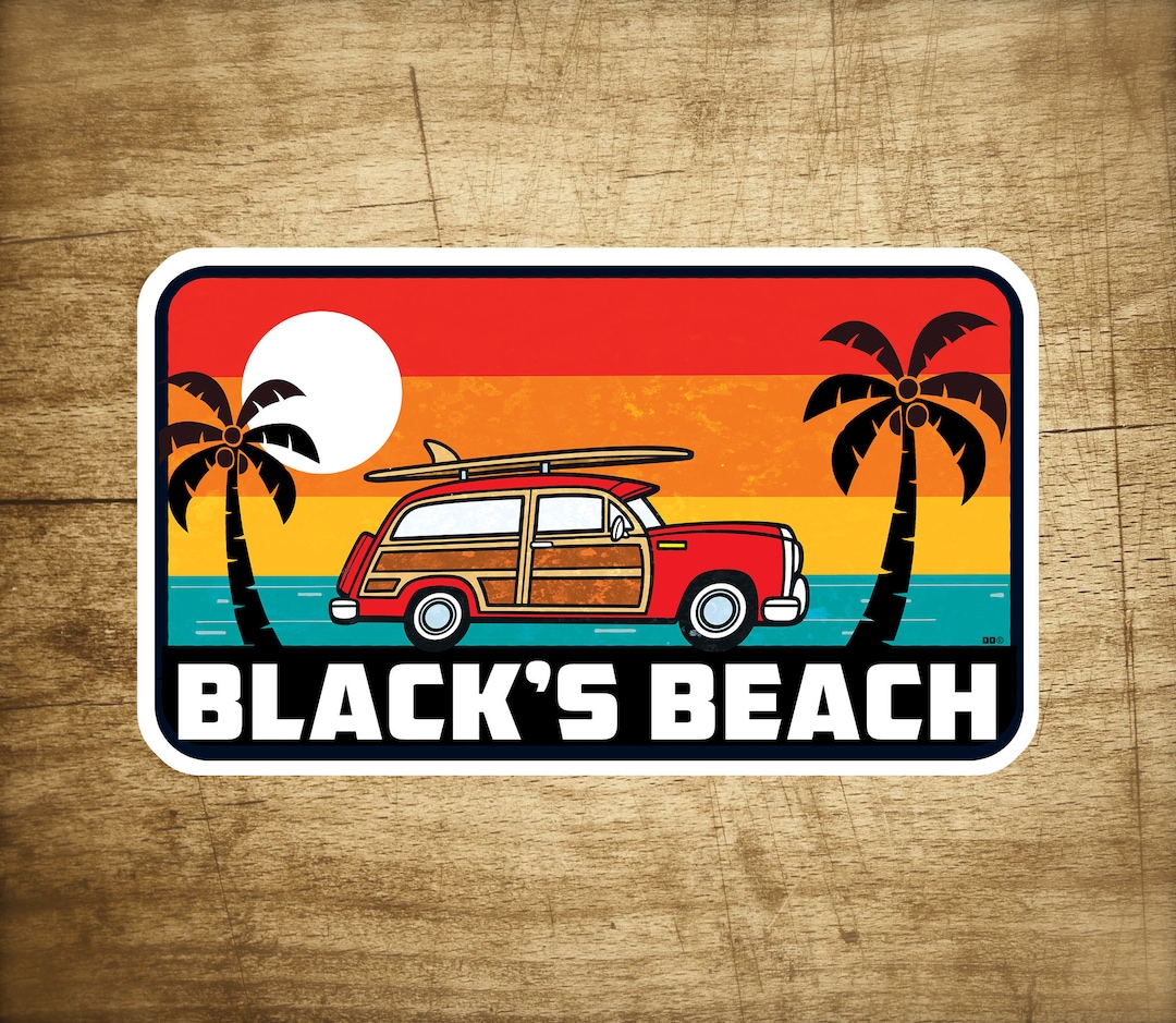 Black's Beach California Decal Sticker 3.75" X 2.25" Surf San Diego ...