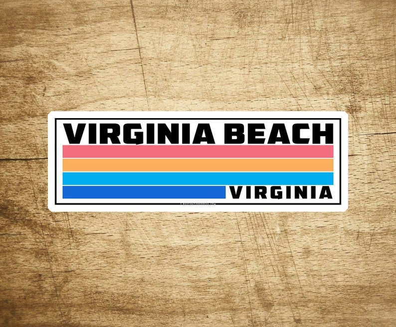 Virginia Beach Virginia Sticker Travel Decal 3.75" X 1.3" Vinyl Indoor ...