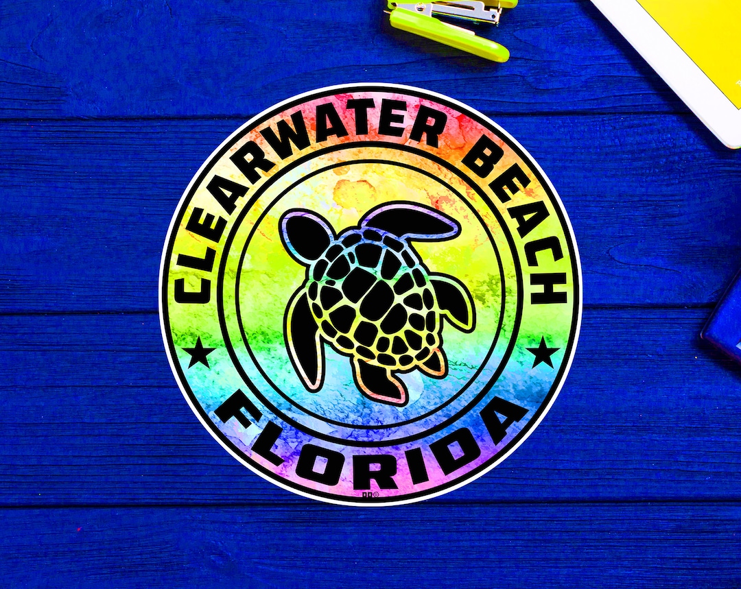 Clearwater Florida Beach Sticker Decal 3" Vinyl Sea Turtle - Etsy