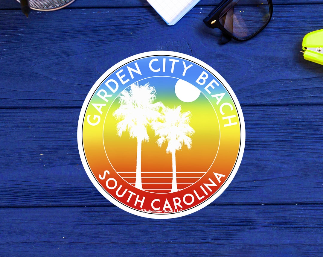 Garden City Beach Sticker Decal Ocean Surfing Vinyl 3" Surfer South ...