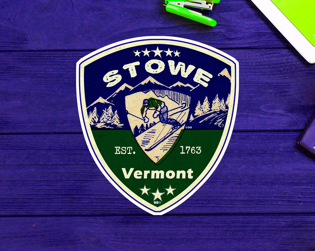 Ski Stowe Vermont Skiing Sticker Decal 3.25" - Etsy