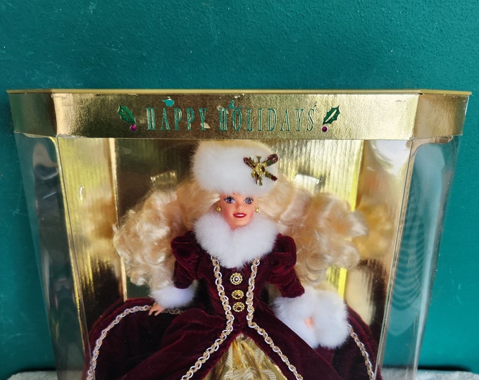 Mattel 1996 Barbie Doll With Presentation Box Happy Holidays Christmas ...