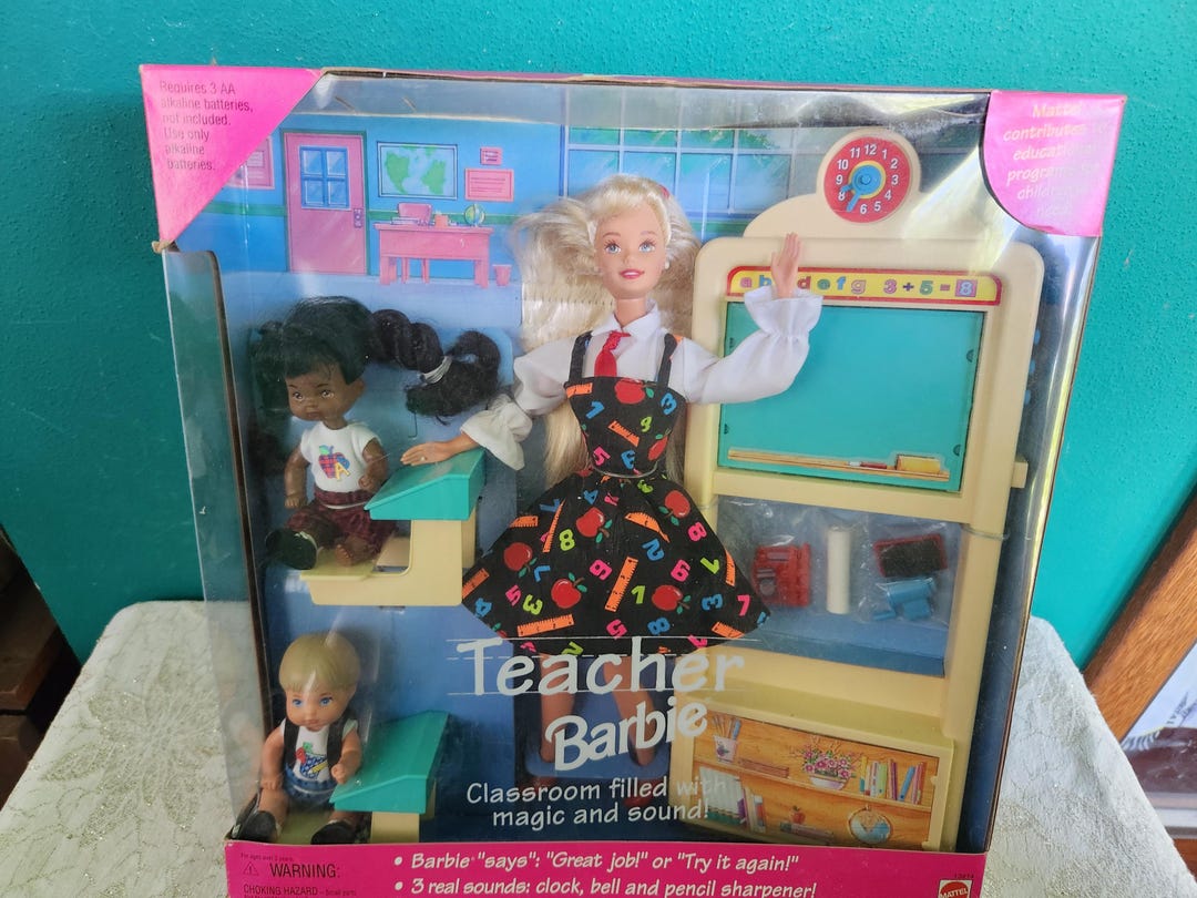 Mattel Vintage Teacher Barbie Doll Vintage Barbie With Two Children and ...