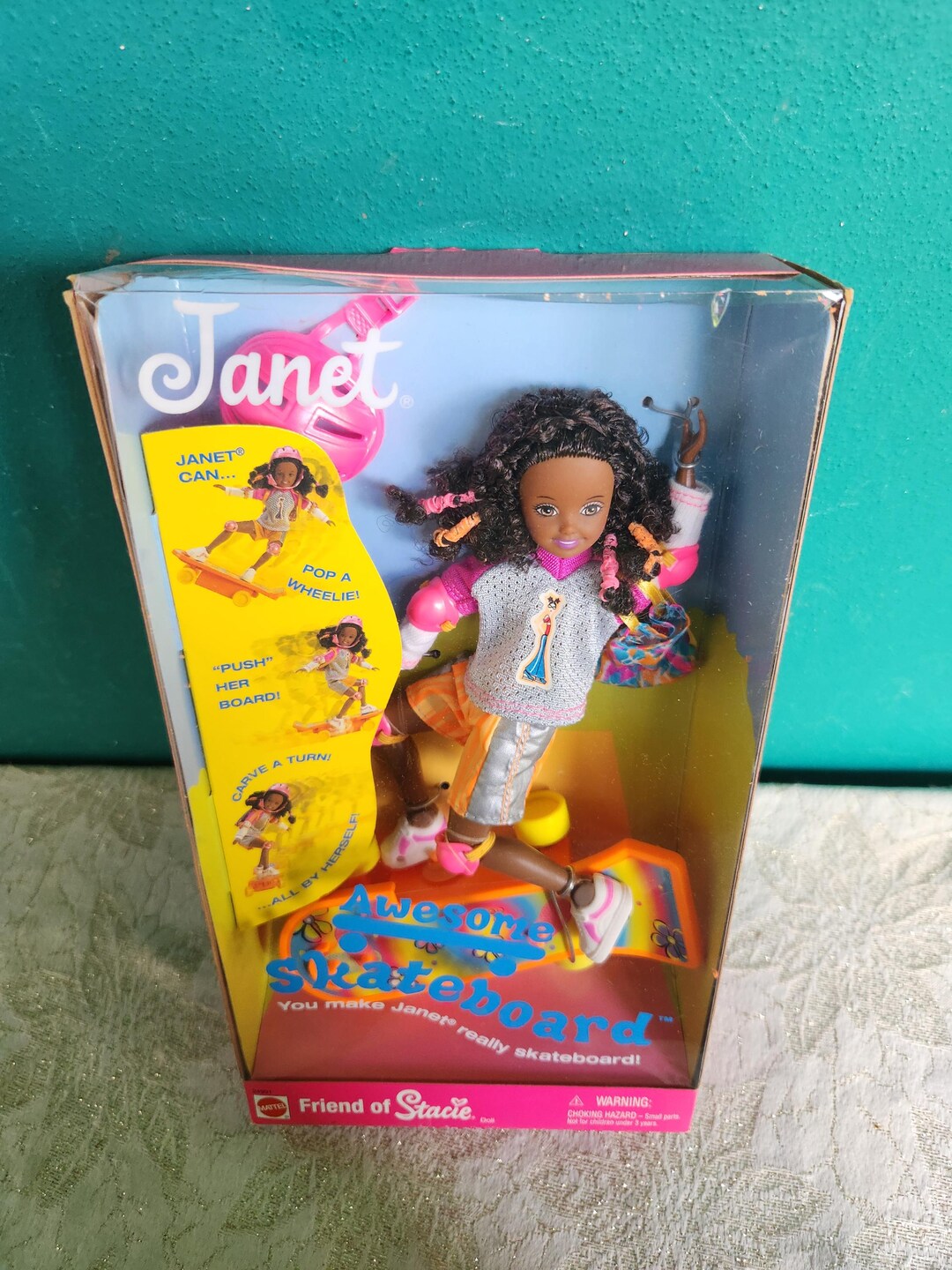 Mattel Vintage 1999 Mattel Awesome Skateboard African American Janet ...