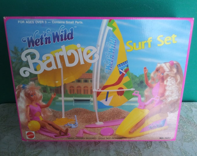 Mattel Vintage 1989 Wet 'n Wild Surf Set Vintage 1980's Barbie Surf Set ...