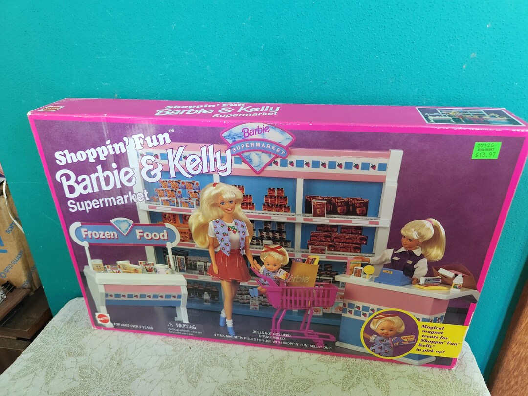 1996 Barbie Shoppin' Fun Barbie & Kelly Supermarket Playset - Etsy