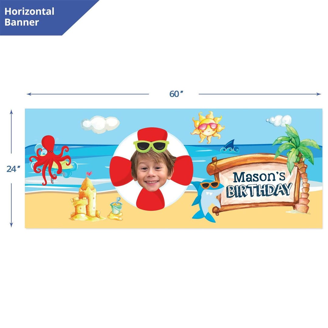 Beach Birthday Banner - Etsy