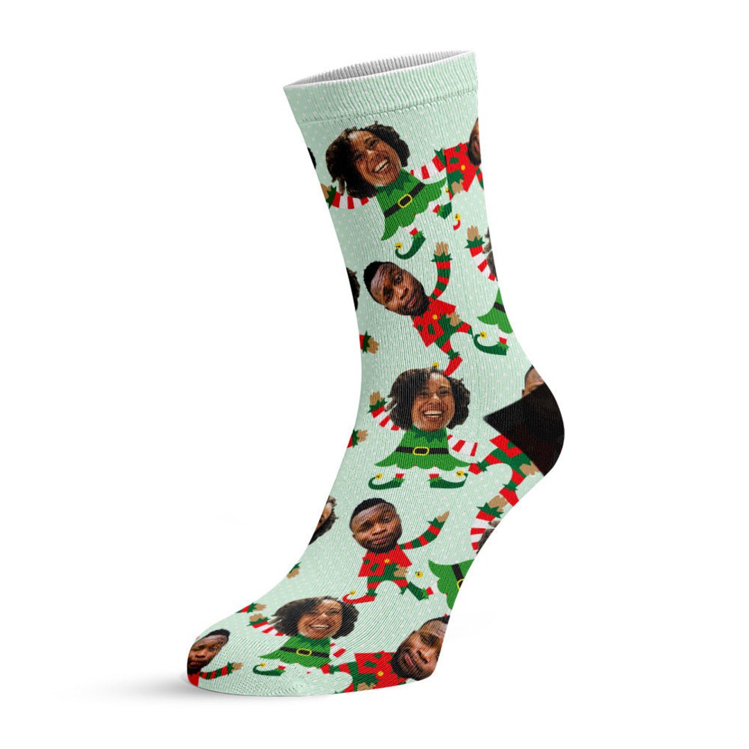 Elfie Selfie Boy & Girl Duo Face Socks - Etsy