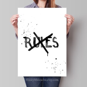 No Rules Print Digial Typography Quote Printable Wall Art Digital Print ...