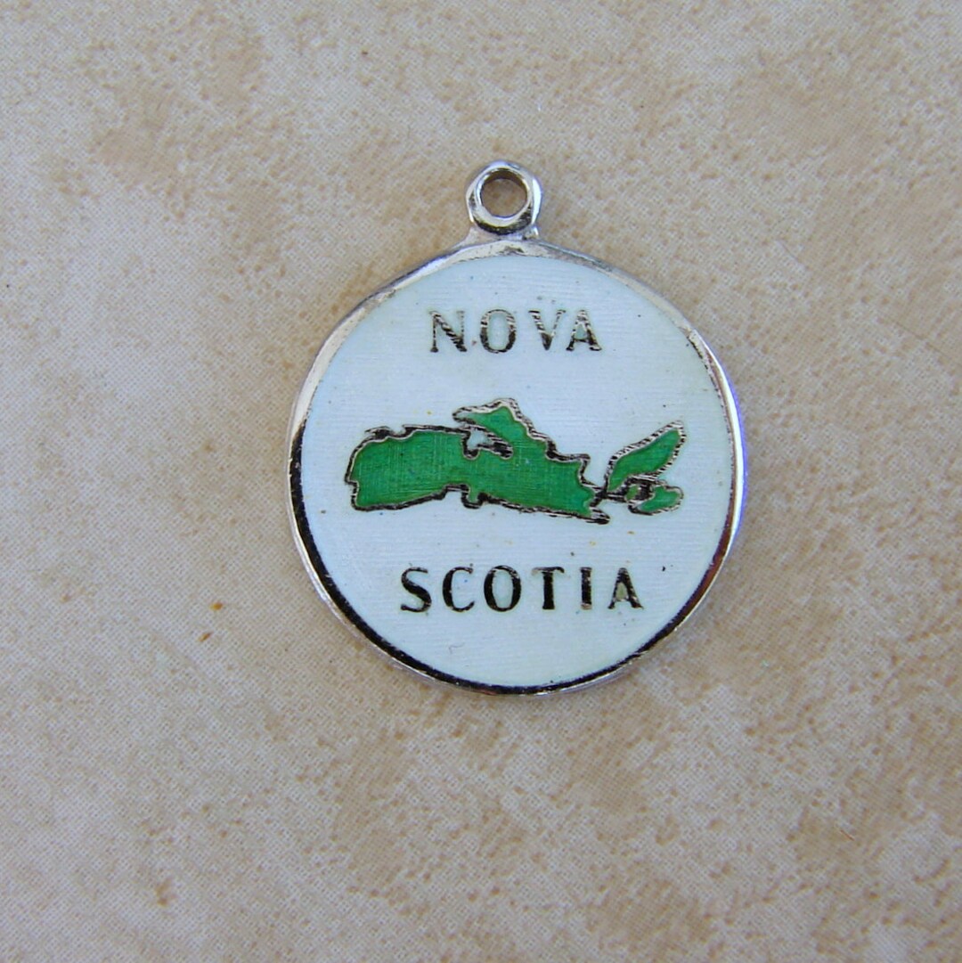 Canada Enamel Nova Scotia Map Bracelet Charm Travel Sterling Silver ...