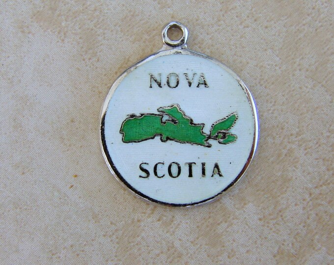 Canada Enamel Nova Scotia Map Bracelet Charm Travel Sterling Silver ...