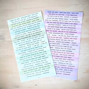 Positive Encouragement Phrases Sentiments Paper Sticker in Color Strips ...