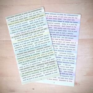 Positive Encouragement Phrases Sentiments Paper Sticker in Color Strips ...