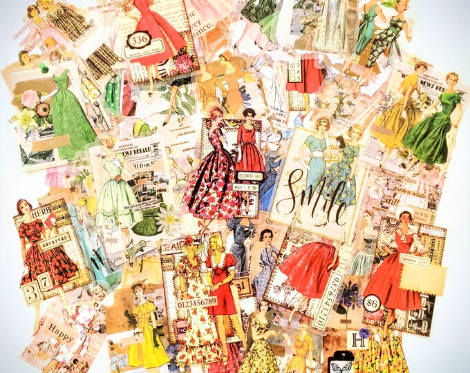 Vintage Retro Style Fashion Ladies Plastic Stickers 50 PC, Ladies ...