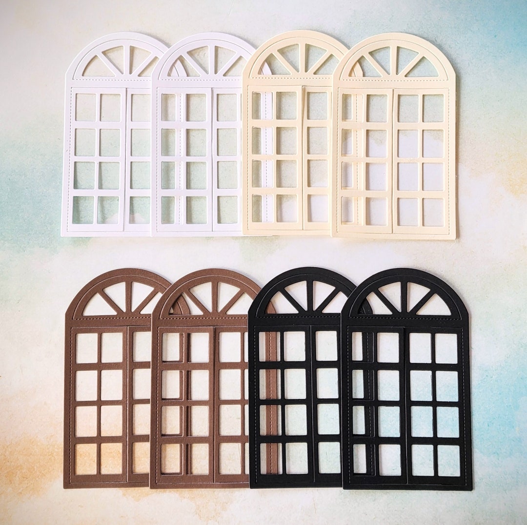 Cardstock Windows Die Cut Set 8 Pcs in Neutral Colors for Scrapbook ...