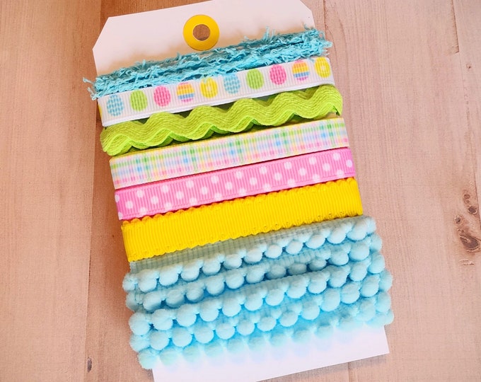 Easter Theme Colorful Ribbon and Trim Set 7 Pcs, Spring Ribbon Trim ...